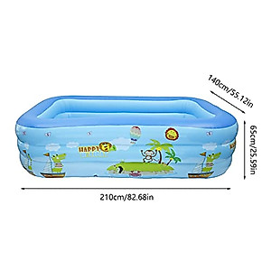 A2B Inflatable Pool Large Outdoor Swimming Pool Printing Paddling Pool for Kids 3-Layers Inflatable Swimming Pool for Backyard Garden Summer Water Party (82.6 x 55 x 25.5 inch) A2B(Printed 1.8m)