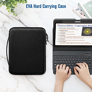 FINPAC Hard Tablet Sleeve Case for 12.9-inch iPad Pro M2/M1 (6th/5th/4th/3rd Gen) 2022-2018, Protective Portfolio Organizer Bag for Surface Pro 9/8/X/7/6/5, Pens, Cables, Electronics (Black)