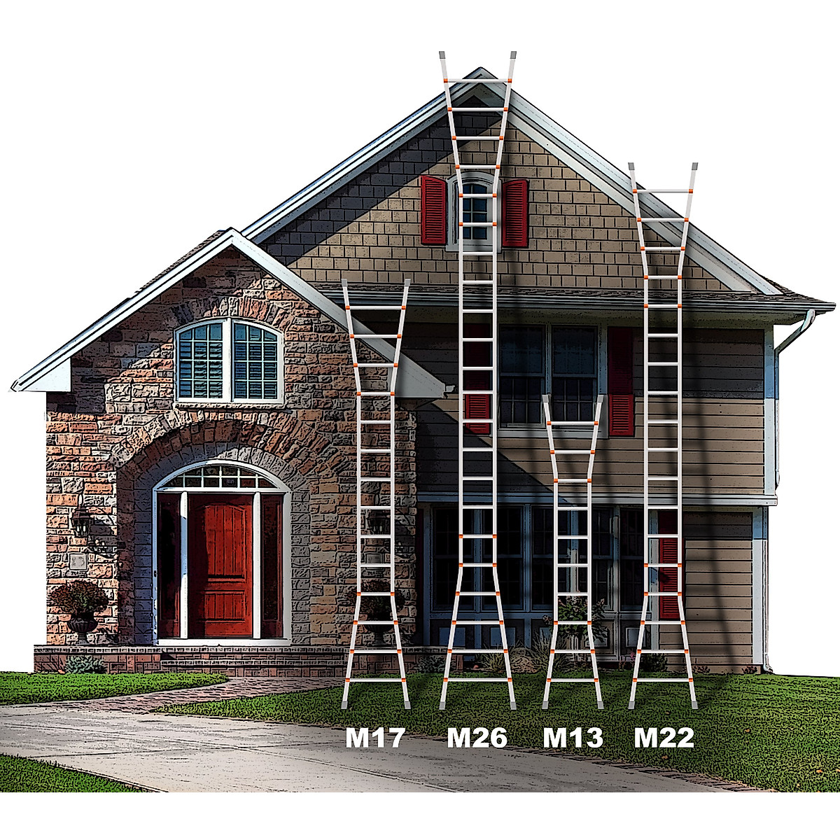 Little Giant Ladders, Super Duty, M22, 22 foot, Multi-Position Ladder, Aluminum, Type 1AA, 375 lbs weight rating, (10403)