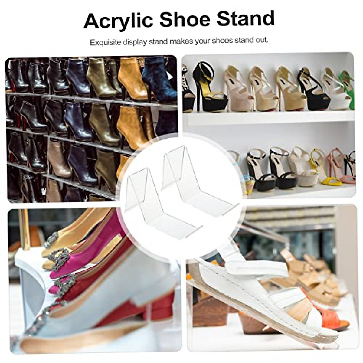 EXQUIMEUBLE 2pcs Shoe Support Shoe Rack Shoes Rack Show Rack Sneaker Holder Shoe Display Stand Shoe Display Rack Sneaker Stand Sandal Stand Bracket Acrylic Men and Women Children's Shoes