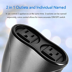 Outdoor Smart Plug, MXQ WiFi Smart Outlet with 2 Individual Sockets Works with Alexa Echo Google Home, IP44 Waterproof 2.4GHz Remote Control WiFi Smart Socket with Timer Function, FCC/RoHS Certified