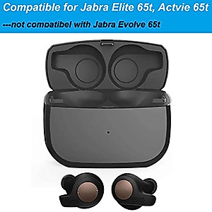 Charging Case Compatible with Jabra Elite 65t / Active 65t, Replacement Charger Case Protective Cover for Elite 65t, Active 65t Bluetooth Earbuds (Black)