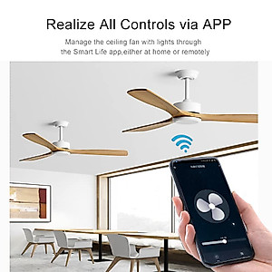 QIACHIP Upgrade Universal WIFI Ceiling Fan ligh Remote Control Kit, Wireless Fan Speed Lamp Controller with Timing Compatiple for Alexa, Google Home, Phone,Voice Control