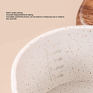 Kitchen Stovetop Sauce Frying Pan, Aluminum Nonstick Sauce Pot with Pour Spouts and Wooden Handle for Pouring Oil Heating Boiling Milk Frying Eggs (White)