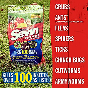 Sevin 100530128 GardenTech Insect Killer Lawn Granules, 10 Pound, White