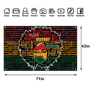Black History Month Backdrop for Photography Black History Month Banner Pan African American Black History Month Decorations and Supplies for Party