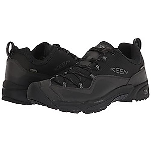 KEEN Men's Wasatch Crest Low Height Offset Laces Waterproof Hiking Shoes, Black/Magnet, 8.5