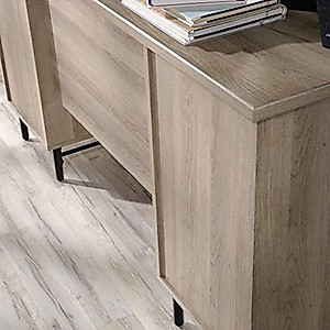 Sauder Anda Norr Executive Desk, L: 56.3" x W: 22.13" x H: 29.53", Sky Oak Finish