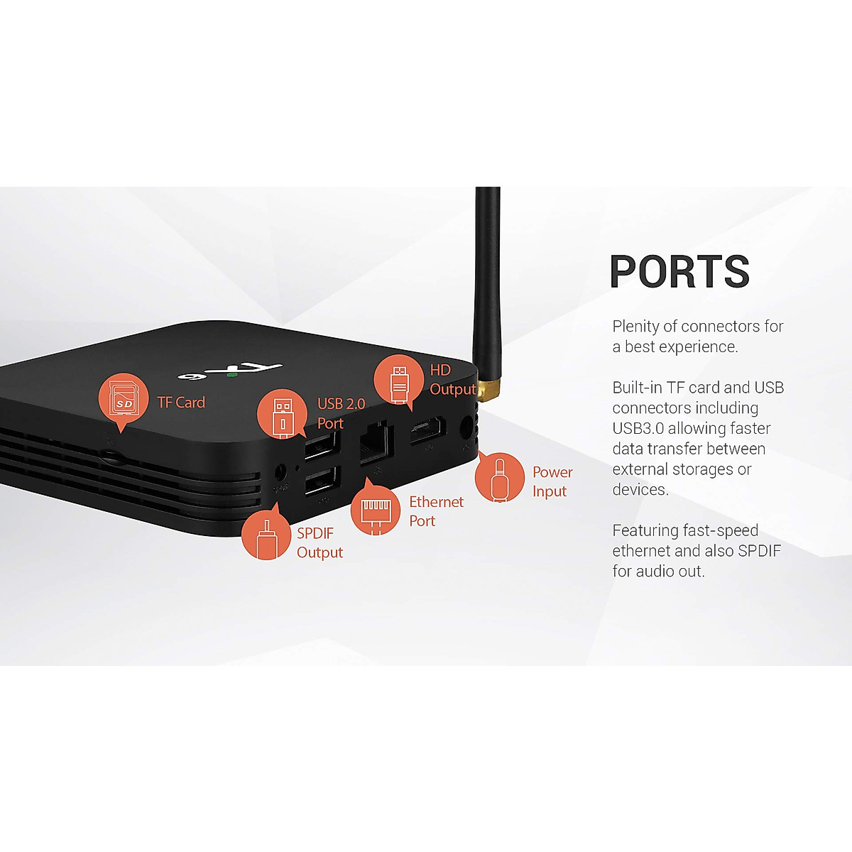 TX6 Android tv Box Android 9.0 4GB DDR3 + 64GB H6 up to 1.5 GHz Quad core ARM Cortex-A53 4K/6K 2.4G+5G WiFi 5.0 BT 4.1 Smart TV Box