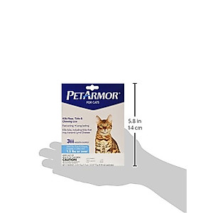PetArmor for Cats, Flea & Tick Treatment for Cats (Over 1.5 Pounds), Includes 3 Month Supply of Topical Flea Treatments
