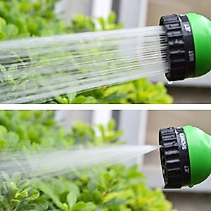 Expandable Garden Hose 100ft-Water hose, 7 Function Nozzle,Light weight,For gardening, car washing, pets, outdoors. (Green)