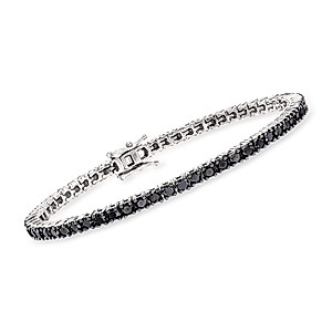 Ross-Simons 5.00 ct. t.w. Black Diamond Tennis Bracelet in Sterling Silver. 7 inches