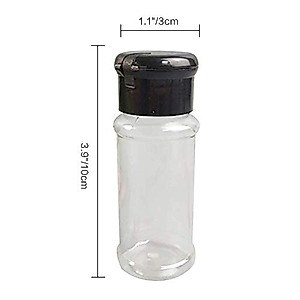 25 Pcs Empty Plastic Spice Bottles Set for Storing Barbecue Seasoning Salt Pepper and More 90 ml/3 oz Black