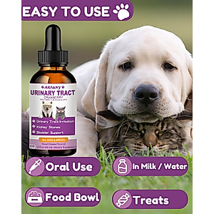 Cat & Dog Urinary Tract Infection Treatment | 60ML Support Bladder, Kidney & Incontinence | Cranberry Supplement for Cats & Dogs | Dog UTI | Cat UTI | Cat & Dog Kidney Support | Chicken Flavor
