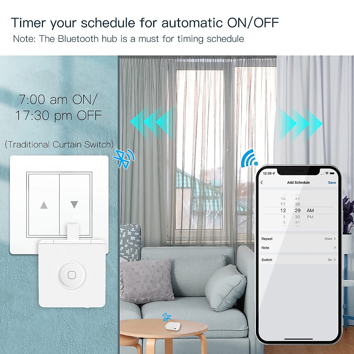 MOES Fingerbot Plus Smart Button Pusher No Wiring Switch, Upgrade with Touch Control, Work with Smart Life App, Add MOES Tuya Bluetooth Hub Make it Compatible with Alexa,Google Home and Timer Control