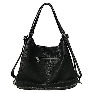 Over-size Studded Skull Shoulder Bag for Women and Men, 3 Ways Multifunction Backpack Punk Rivet Crossbody Bags Handbag and Pursesr Bags (Black-skull)