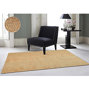 RIANGI Jute Rug - Natural Jute Rugs, Braided Rectangle Jute Rug 4 X 6 Area Rug, Versatile 4x6 Area Rug, Perfect Area Rug 4x6 for Farmhouse Rugs for Living Room - 4x6 Jute Rug