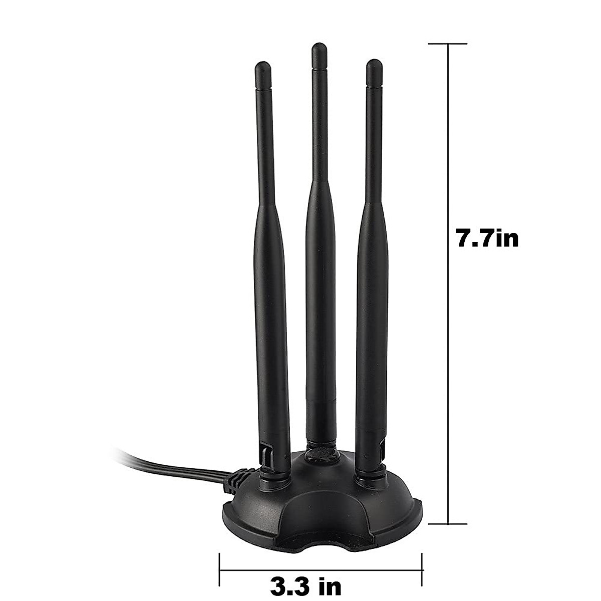Eightwood 2.4GHz 5GHz Dual Band WiFi Antenna, 3 RP-SMA Connector WiFi 6 Antenna Magnetic Base for PC Desktop Computer, PCIe WiFi Card, WiFi Wireless Router, Mobile Hotspot, External WiFi USB Adapter