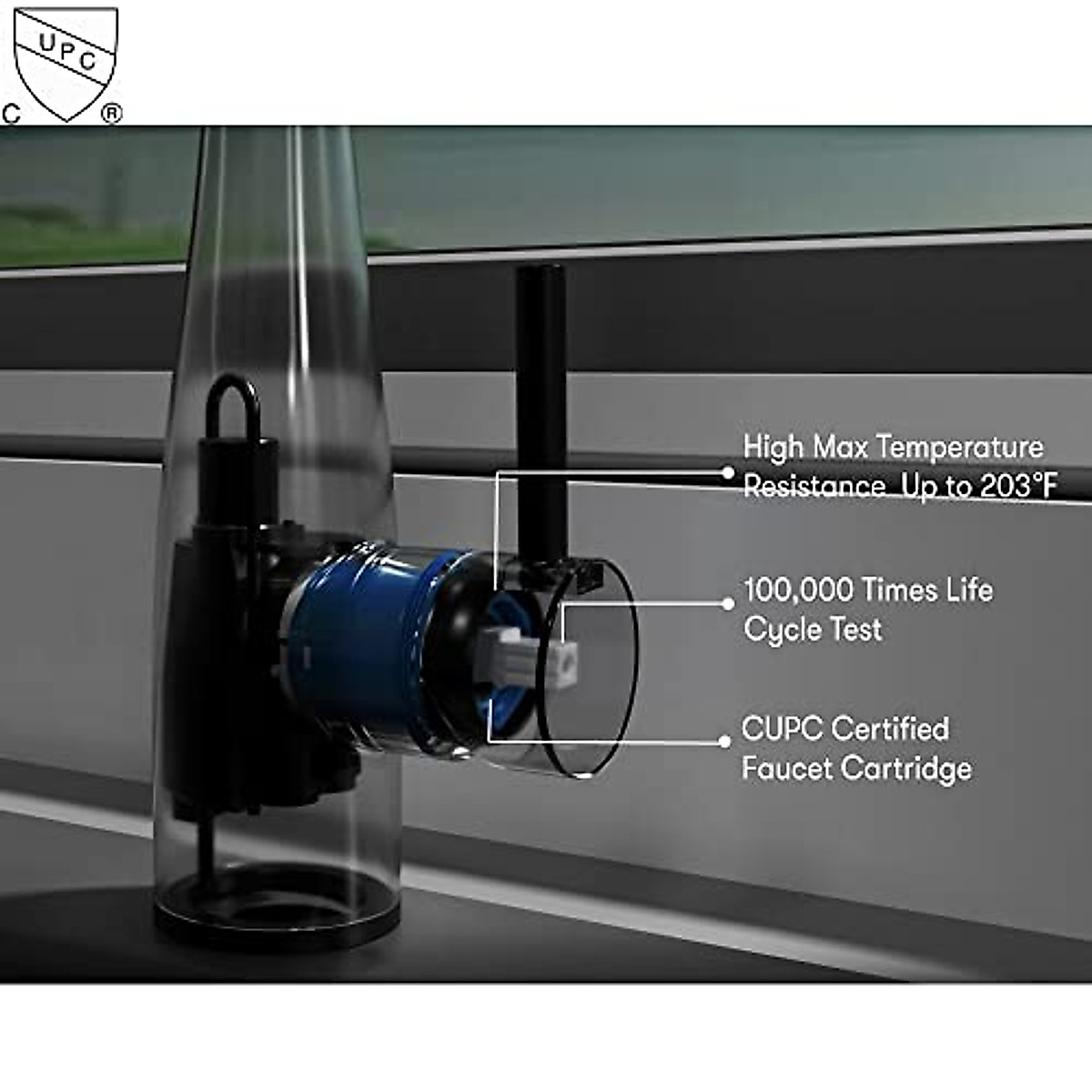 Ousun 35mm Ceramic Faucet Cartridge, N35DW Set of 5, Replacement for Single Handle Kitchen Basin Shower Faucet Part