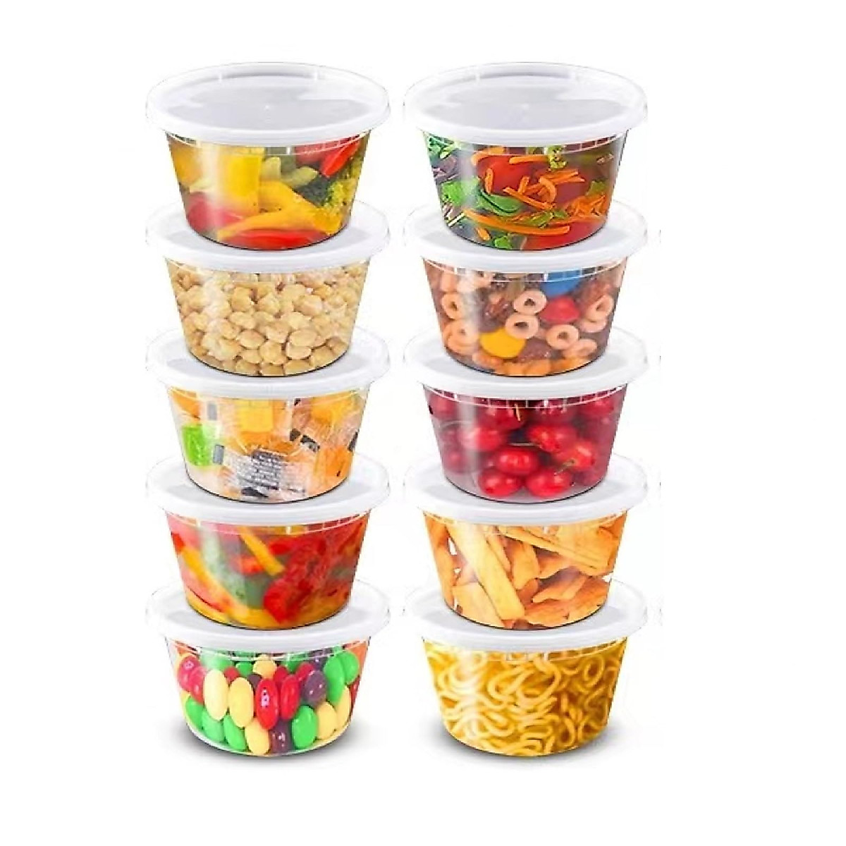 STARANDBEE [10Pack] 16oz, Food Storage Containers with Lids, Plastic Deli Containers, Meal Prep Containers, Microwave and Freezer Safe, Stackable, Leakproof, BPA Free, Clear