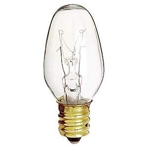 (25 Pack) 7 Watt 120V Candelabra Base Clear Night Light Bulb, 7C7