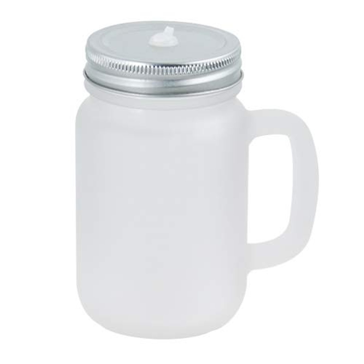 Mason Blank Sublimation Frosted Glass Jar Mugs 430ml with Glass Handles and Straw Drinking Heat Press Dye Transfer 4 pieces
