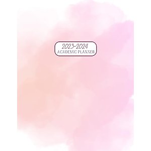 2023-2024 Academic Planner: (July 2023 - June 2024) 12 Months Dated Agenda Organizer, Daily Planning, Diary Notebook, Note Pages With Holidays, Watercolor Design