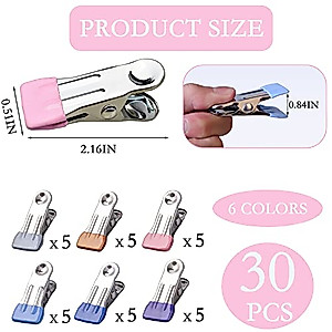 Clothes Pins for Hanging Clothes Clothespins - Colored Heavy Duty Clothespins for Clothesline, Stainless Steel Metal Clips for Clothes, Socks, Towel, Photo, Snack, 30 Pack