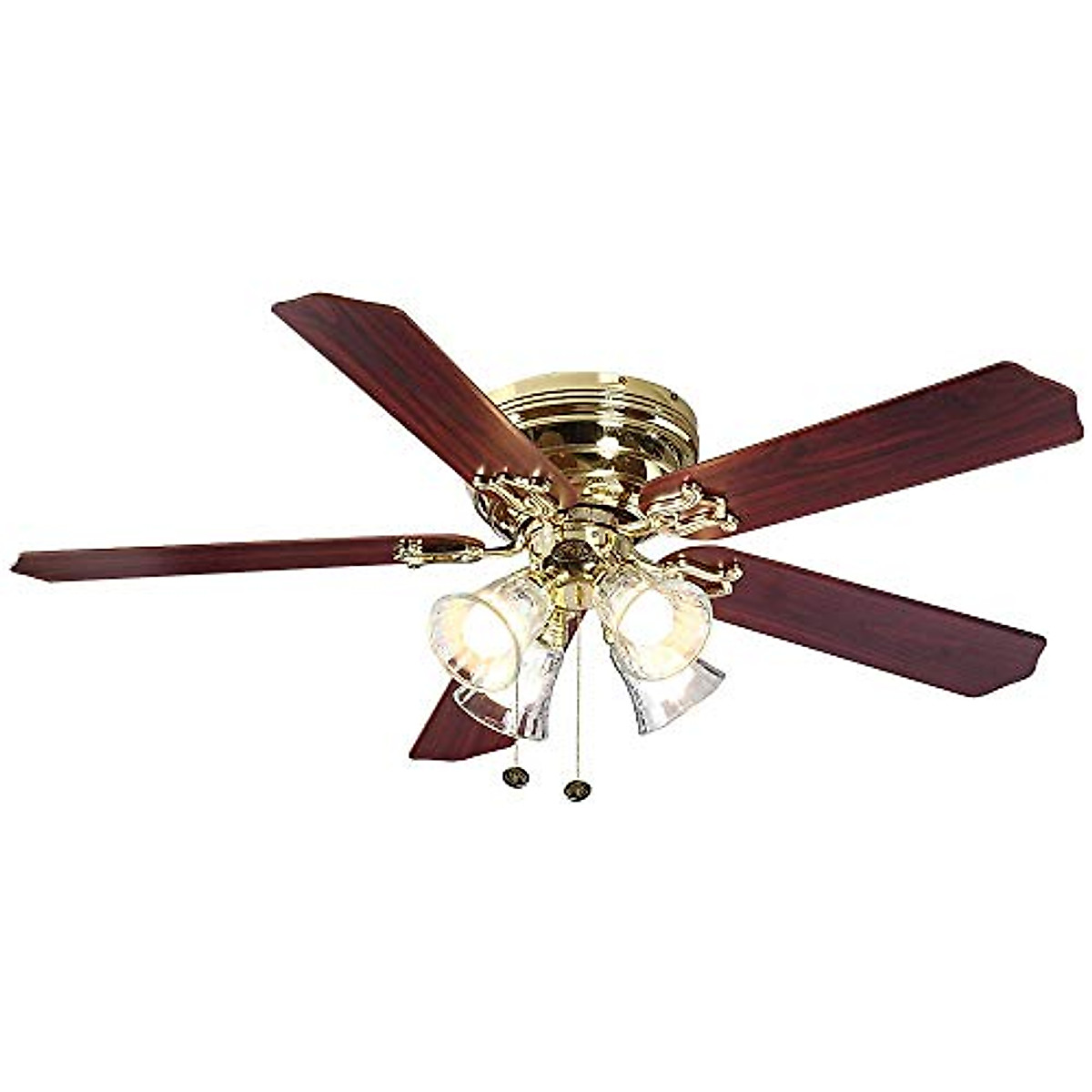 Hampton Bay Carriage House 52 in. LED Indoor Polished Brass Ceiling Fan with Light Kit