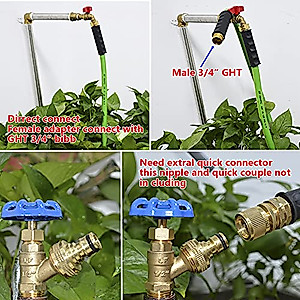 HQMPC Garden Hose 5/8"IDx20' Hose Durable PVC Non Kinking Heavy Water Hose with Brass Hose Fittings (20 FEET)