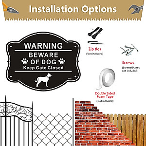 2 Pack Beware of Dog Signs for Fence,10x8 Inch Rust Free .040 Aluminum Metal Yard Sign, Fade Resistant, UV Protected, Weatherproof Warning Dog Sings for Door or Gate