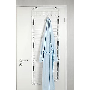 WENKO 63010100 Over The Door Laundry Dryer - Clothes Stand for Hanging up, Powder-Coated Metal, 51 x 142 x 41 cm, White