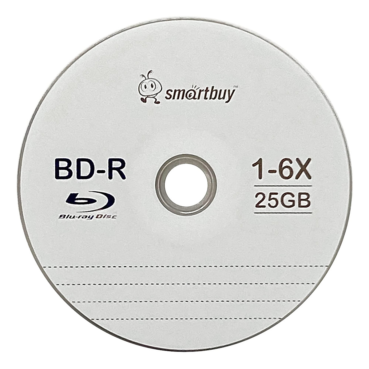 Smartbuy 50-disc 25gb 6X Bd-r BDR Blu-ray Single Layer Logo Top Surface Blank Data Recordable Media Disc with Cakebox/Spindle Packing