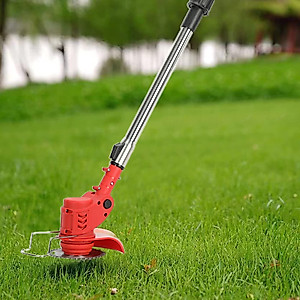 HEVIRGO 12V 2000mAh Cordless Grass String Trimmer with 2 Batteries Charger, Telescopic Electric Grass Trimmer Weed Eater Lawn Mower, Garden Brush Cutter Ship from USA Fast Arrival