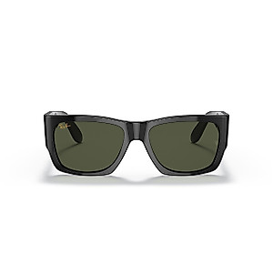 Ray-Ban RB2187 Nomad Square Sunglasses, Black/G-15 Green, 54 mm