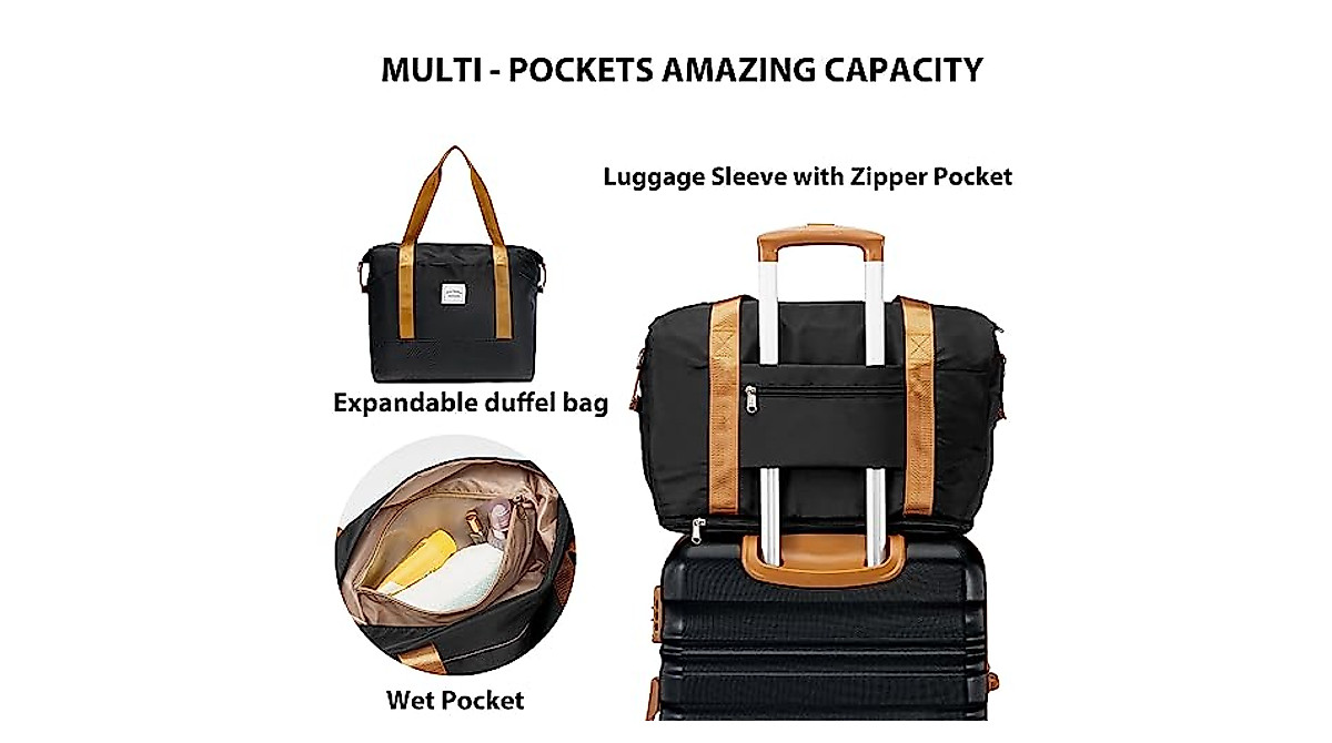 LONG VACATION 4-Piece Luggage Set with TSA Lock and Spinner Wheels