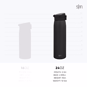 Simple Modern Insulated Thermos Travel Coffee Mug with Snap Flip Lid | Leakproof Reusable Stainless Steel Tumbler Cup | Gifts for Women Men Him Her | Kona Collection | 24oz | Midnight Black