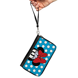 Buckle-Down Women's PU Zip Around Wallet Rectangle-Minnie Mouse, 7.5"x4.5"