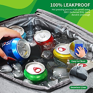 45 Can Cooler Bag for Men Women,32L Large Expandable Double Deck Insulated Lunch Box,Leakproof Reusable Cooler Lunch Bag,Suit for Camping/Picnic/Road Trips,Grey