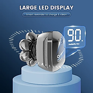 Mr.wintek 8D Head Shavers,Upgrade Head Shavers for Bald Men, Head Electric Razors with Nose Hair Trimmer, Waterproof Wet/Dry Mens Grooming Kit, Anti-Pinch, LED Display, USB Rechargeable (Silver)