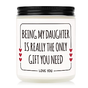 Petalsun Daughter Gifts - Handmade Lavender Natural Soy Wax Candle, Gifts for Daughter from Mom, Dad, Daughter Birthday Gift