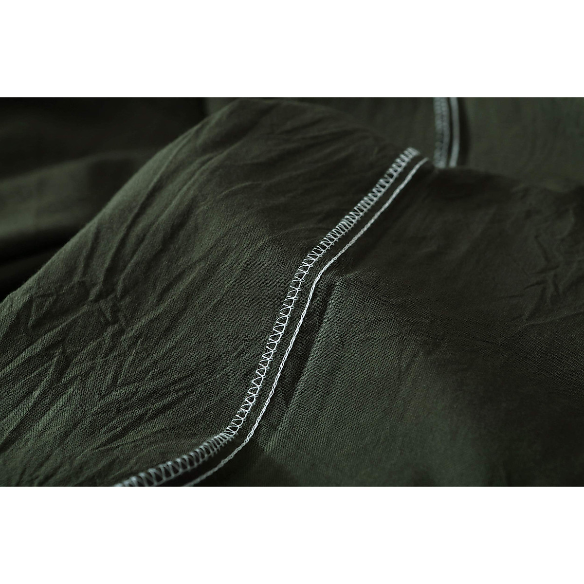 F.Y.Dreams 3Pcs Queen Size 100% Washed Cotton Duvet Cover Set,Fade-Resistant Linen Like,1 Duvet Cover 90x90 Inches with Zipper and 2 Pillowcases(NOT Suitable for Weighted Blankets),Forrest Green