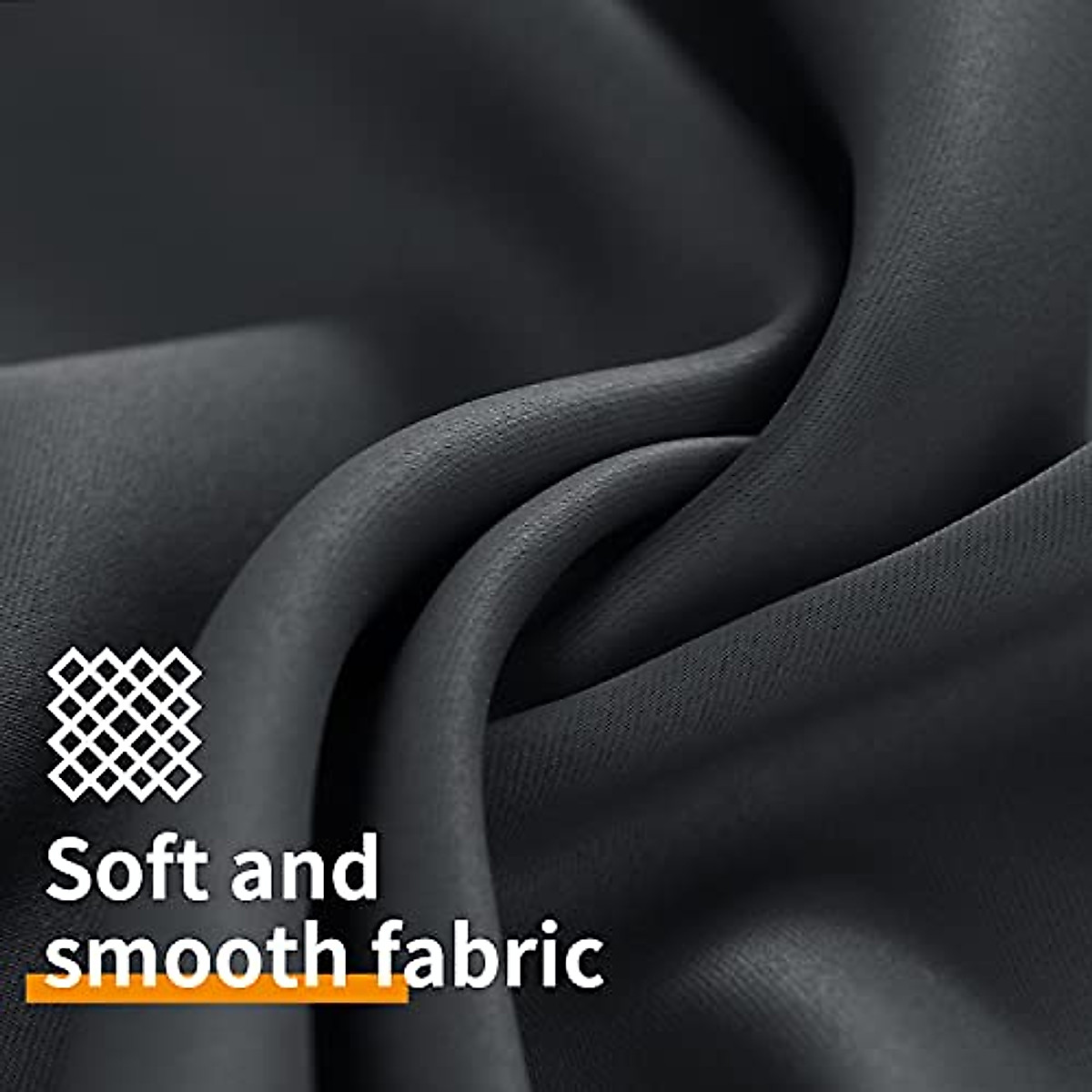 YoungsTex Blackout Curtains for Bedroom - Thermal Insulated Room Darkening Curtains Grommet Window Drapes for Living Room, 2 Panels, 42 x 63 Inch, Dark Grey