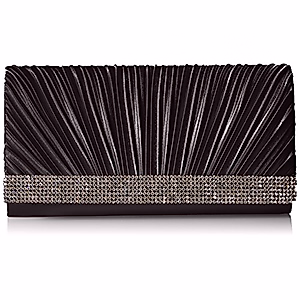 Jessica McClintock womens Chloe Satin Clutch Evening Handbag, Black, One Size US
