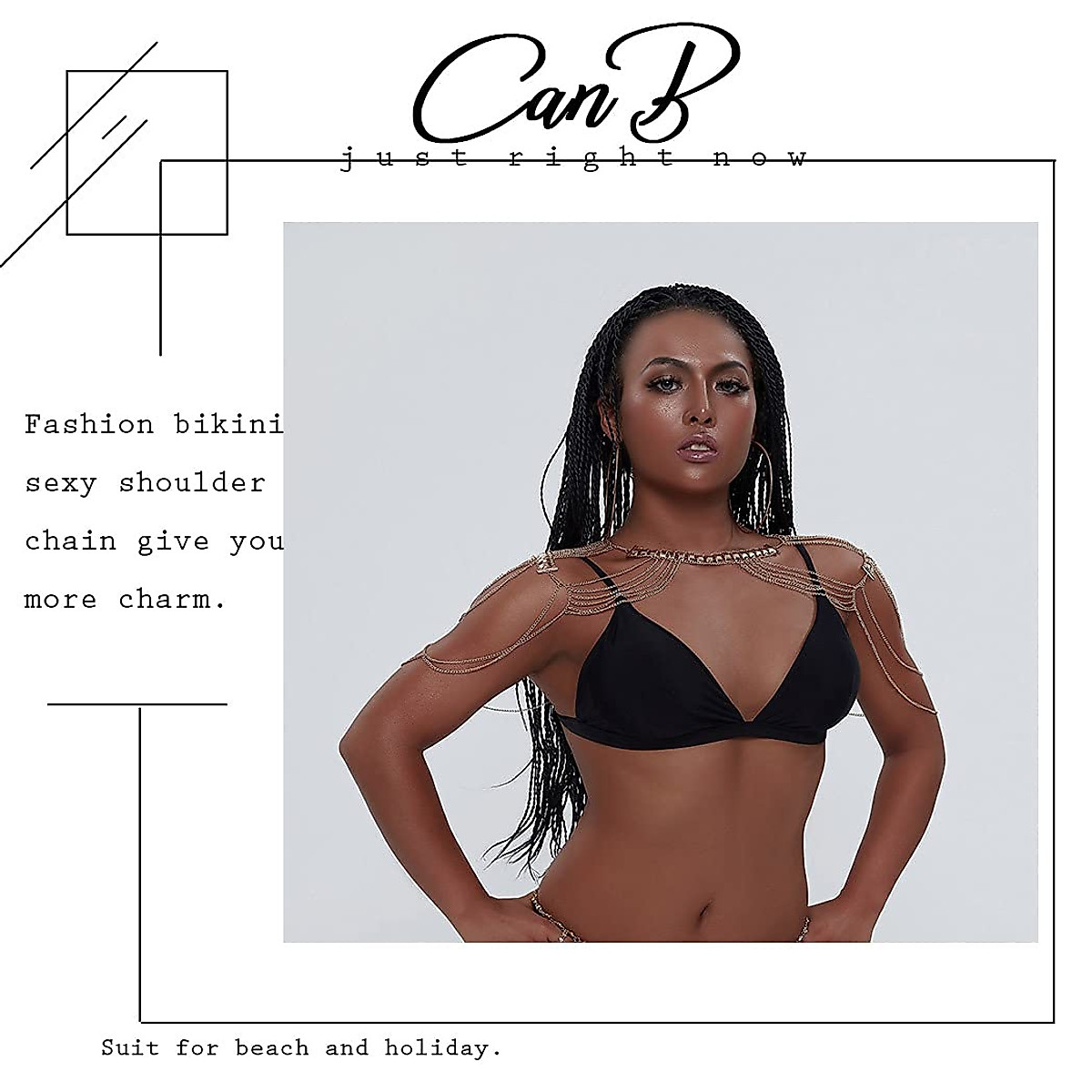 CanB Gold Body Chains Shoulder Body Chain Harness Sexy Body Jewelry Accessories for Women and Girls