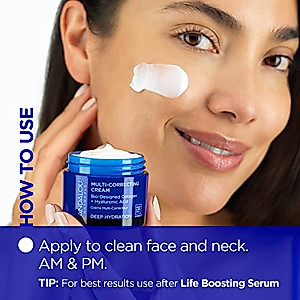 Andalou Naturals Deep Hydration Face Moisturizer, Multi-Correcting Cream, Day & Night Moisturizer for Face with Hyaluronic Acid & Vegan Collagen for Softer & More Supple Skin, 1.7 fl oz