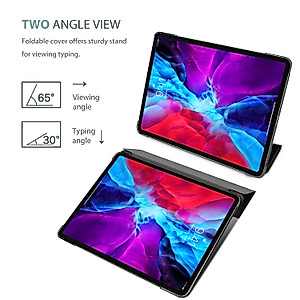 ProCase Smart Case for iPad Pro 12.9 2022/2021/2020/2018, Slim Stand Hard Back Shell Smart Cover for iPad Pro 12.9" 6th Gen/5th Gen/4th Gen/3rd Gen -Black