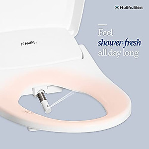 Hulife Electric Bidet Seat for Elongated Toilet with Unlimited Heated Water, Heated Seat, Warm Air Dryer, Touch Control Panel