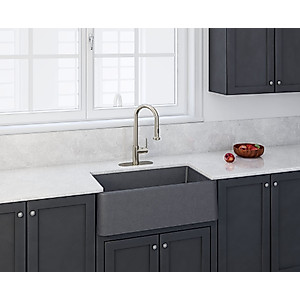 LaToscana Apron Kitchen Sink 33" x 19" in Titanium Grey Metallic