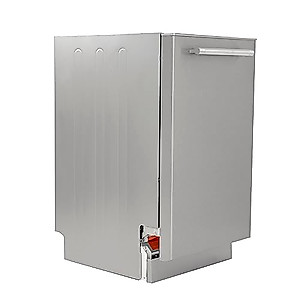 West Bend Dishwasher 18-Inch Built In with 3 Wash Options and 6 Automatic Cycles, Stainless Steel Construction with Electronic Control LED Display, Low Noise Rating, 53 dB, Metallic